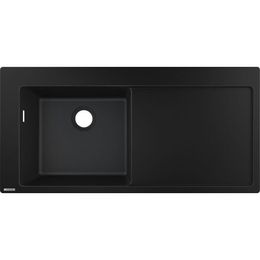 Hansgrohe Einbausp&uuml;le 43330170 1050 x 510 mm, 1 Hauptbecken links, Abtropffl&auml;che, graphitschwarz