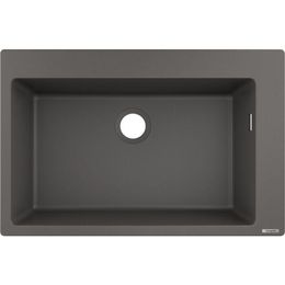 Hansgrohe Einbausp&uuml;le 43313290 770 x 510 mm, 1 Hauptbecken, Hahnloch vordefiniert, steingrau