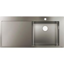 Hansgrohe S715-F450 Einbausp&uuml;le 43306800 Edelstahl, 1 Hauptbecken, Abtropffl&auml;che