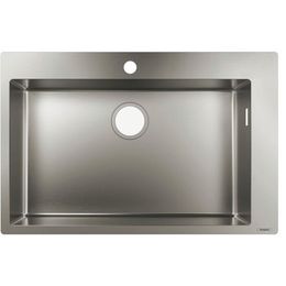 Hansgrohe S711-F660 Einbausp&uuml;le 43302800 edelstahl, 1 Hauptbecken, Hahnloch vorgebohrt