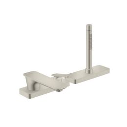 Hansgrohe Axor Citterio C 3-Loch Einhebel-Wannenrandarmatur 49431800 mit sBox - Cubic cut, Edelstahl Optik