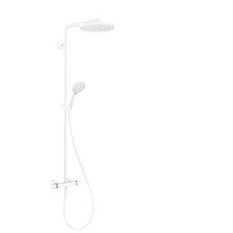 Hansgrohe Raindance S Duschsystem 28823700 1 Strahlart PowderRain wassersparend mit Thermostat, EcoSmart, 8 l/min, wei&szlig; matt