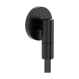Hansgrohe FixFit Fine S Wandanschluss 28882340 mit R&uuml;ckflussverhinderer, S, rund, brushed black chrome