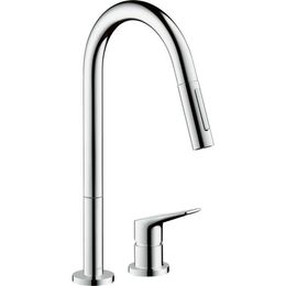 Hansgrohe Axor Citterio M K&uuml;chenarmatur 34822000 mit Ausziehbrause, chrom, 2 Loch Montage
