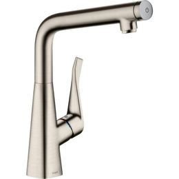 Hansgrohe Metris Select 320 K&uuml;chenarmatur 14883800 Edelstahl-Optik, schwenkbarer Auslauf