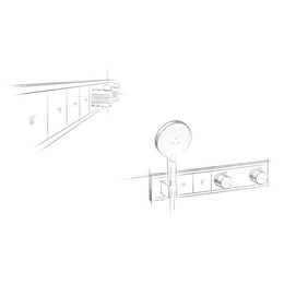 Hansgrohe RainSelect Brausethermostat 15355000 chrom, f&uuml;r 2 Verbraucher
