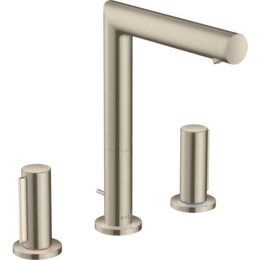 Hansgrohe Axor Uno 3-Loch Waschtischarmatur 45133820 Brushed Nickel, mit Zerogriff, mit Ablaufgarnitur
