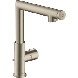 Hansgrohe Axor Uno Select 220 Waschtischarmatur 45016820, brushed nickel, mit Ablaufgarnitur