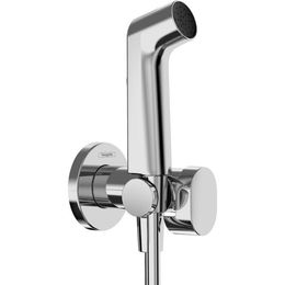 Hansgrohe Bidette Handbrause 1jet 29232000 EcoSmart, mit Duschkopfhalterung und Duschschlauch 125 cm, chrom