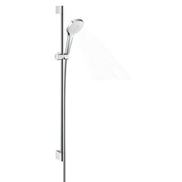 Hansgrohe Croma Select E Vario Brause Set 26593400 EcoSmart, weiss chrom, m 90 cm Stange Unica Croma