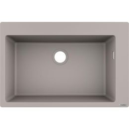 Hansgrohe Einbausp&uuml;le 43313380 770 x 510 mm, 1 Hauptbecken, Hahnloch vordefiniert, betongrau