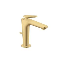 Hansgrohe Axor Citterio C CoolStart 125 Waschtischarmatur 49031250 mit Zugstangen-Ablaufgarnitur, Cubic cut, Brushed Gold Optic