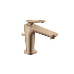 Hansgrohe Axor Citterio C CoolStart Waschtischarmatur 49011300 mit Zugstangen-Ablaufgarnitur, Cubic cut, Polished Red Gold