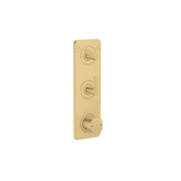 Hansgrohe Thermostat Modul 380/120 UP FS 49701250 Unterputz, mit Platte f&uuml;r 2 Verbraucher, Brushed Gold Optic