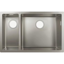 Hansgrohe S719-U655 Unterbausp&uuml;le 43429800 edelstahl, 180x450mm, 1 Haupt- und Zusatzbecken