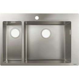 Hansgrohe S711-F665 Einbausp&uuml;le 43309800 edelstahl, 180x450mm, Hahnloch vorgebohrt