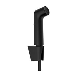 Hansgrohe Bidette Handbrause 1jet 29238670 1 Strahlart S wassersparend mit Porter S Duschkopfhalterung und Duschschlauch 125 cm, Mattschwarz