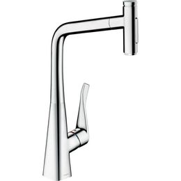 Hansgrohe Metris Select M71 K&uuml;chenarmatur 73820000 mit Ausziehbrause, 2jet, chrom