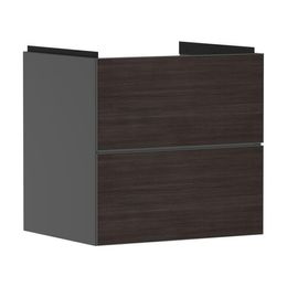 Hansgrohe Xevolos E Waschtischunterschrank 54177730 580x555x475mm, 2 Schubladen, schiefergrau matt, Eiche dunkel