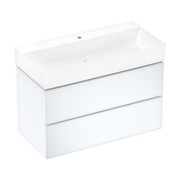 Hansgrohe Xevolos E Waschtischunterschrank 54181320 980x555x475mm, 2 Schubladen, mattwei&szlig;, wei&szlig; metallic
