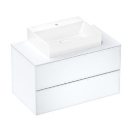 Hansgrohe Xevolos E Waschtischunterschrank 54190320 980x555x550mm, 2 Schubladen, mattwei&szlig;, wei&szlig; metallic