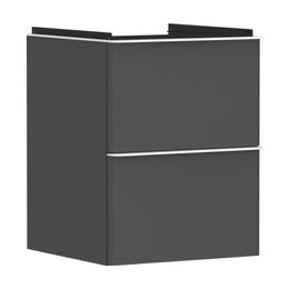 Hansgrohe Xelu Q Waschtischunterschrank 54020700 480x605x475mm, f&uuml;r Handwaschbecken, 2 Schubladen, diamantgrau matt, mattwei&szlig;