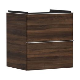 Hansgrohe Xelu Q Waschtischunterschrank 54026000 580x605x475mm, 2 Schubladen, Nussbaum dunkel, chrom