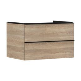 Hansgrohe Xelu Q Waschtischunterschrank 54076670 780x485x550mm, 2 Schubk&auml;sten, Eiche Natur, mattschwarz