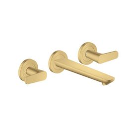Hansgrohe Axor Citterio C 3-Loch Waschtischarmatur Wand 49070250 Unterputz, mit Auslauf 195 mm, Brushed Gold Optic