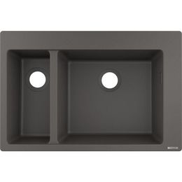 Hansgrohe Einbausp&uuml;le 43315290 770 x 510 mm, 1 Haupt- und Zusatzbecken, steingrau