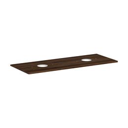 Hansgrohe Xelu Q Konsole 54118630 1360 x 550 mm, 2 Ausschnitte, Aufsatzwaschtisch ohne Hahnloch, Nussbaum dunkel