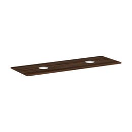 Hansgrohe Xelu Q Konsole 54119630 1560 x 550 mm, 2 Ausschnitte, Aufsatzwaschtisch ohne Hahnloch, Nussbaum dunkel