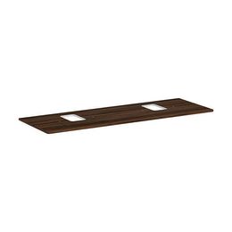 Hansgrohe Xelu Q Konsole 54126630 1560 x 550 mm, 2 Ausschnitte, Aufsatzwaschtisch mit Hahnloch, Nussbaum dunkel