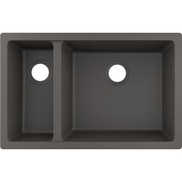Hansgrohe Unterbausp&uuml;le 43433290 710 x 450 mm, 1 Haupt- und Zusatzbecken, steingrau