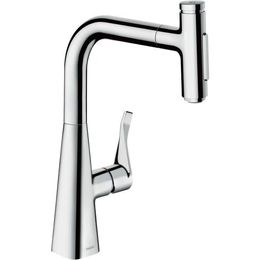 Hansgrohe Metris Select K&uuml;chenarmatur 73822000 mit Ausziehbrause, 2jet, chrom