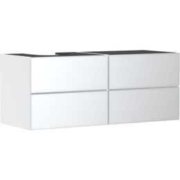 Hansgrohe Xevolos E Waschtischunterschrank 54236320 1370x555x550mm, 4 Schubladen, links, mattwei&szlig;, wei&szlig; metallic