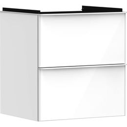 Hansgrohe Xelu Q Waschtischunterschrank 54023700 580x605x475mm, 2 Schubladen, wei&szlig; hochglanz, mattwei&szlig;