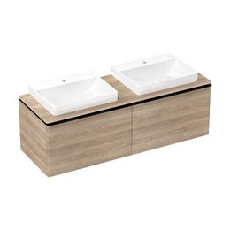 Hansgrohe Xelu Q Waschtischunterschrank 54072670 1560x485x550mm, 2 Schubk&auml;sten, Eiche Natur, mattschwarz