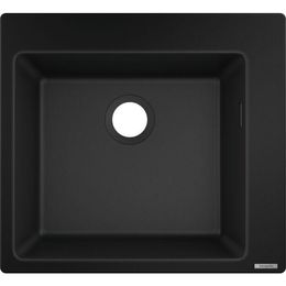 Hansgrohe Einbausp&uuml;le 43312170 560 x 510 mm, 1 Hauptbecken, Hahnloch vordefiniert, graphitschwarz