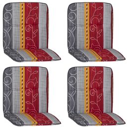 Beo Niedriglehner-Auflagenset 'Elmira' bordeaux/grau 47 x 96 x 5 cm 4 St&uuml;ck