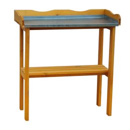 Kiehn-Holz Pflanztisch mit Arbeitsfl&auml;che honigbraun 86 x 40 x 13 cm