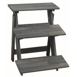 Kiehn-Holz Blumentreppe grau Kiefernholz 50 x 60 x 56 cm
