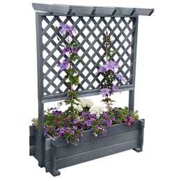 Kiehn-Holz Rankkasten mit Pergola Holz grau 112 x 139 x 65 cm
