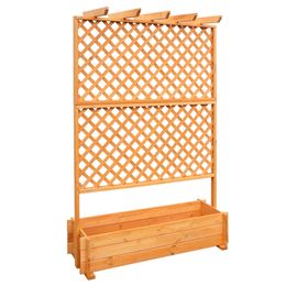 Kiehn-Holz Rankkasten mit Pergola Holz honigbraun 140 x 200 x 64,5 cm