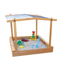 Kiehn-Holz Sandkasten 'Multi' mit Dach Holz honigbraun 140 x 131 x 140 cm