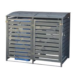 Kiehn-Holz M&uuml;lltonnenbox 'Vario III' f&uuml;r 2 Abfalltonnen 148 x 122 x 92 cm anthrazit