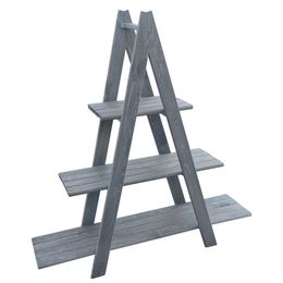 Kiehn-Holz Blumentreppe Kiefernholz grau 137 x 31 x 120 cm
