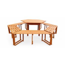 Kiehn-Holz Gartenm&ouml;bel-Set 'Palma' f&uuml;r 8 Personen Kiefernholz honigbraun