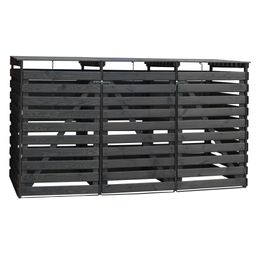 Kiehn-Holz M&uuml;lltonnenbox 'Vario V' f&uuml;r 3 Abfalltonnen 219 x 122 x 92 cm anthrazit