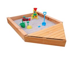 Kiehn-Holz Sandkasten 'Multi' mit Bugbox Holz honigbraun 140 x 22 x 260 cm